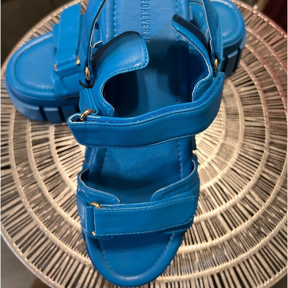 Forever 21 | Shoes | Blue Platform Sandals | Poshmark